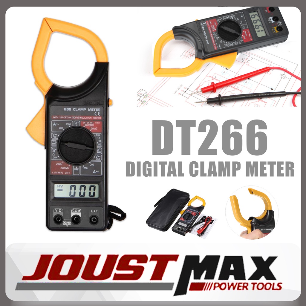 DT266 LCD Digital Clamp Meter AC Ammeter Digital Current Clamp Meter ...