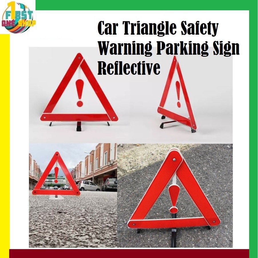 Car Triangle Safety Warning Parking Sign Reflective Foldable Road ...