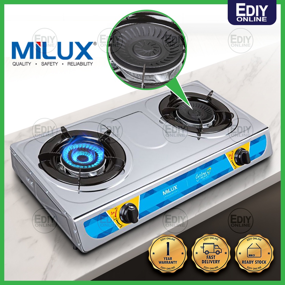 【NEW】 MILUX MSS-1222 Double Burner Cyclone Flame Stove Dapur Gas Cooker ...