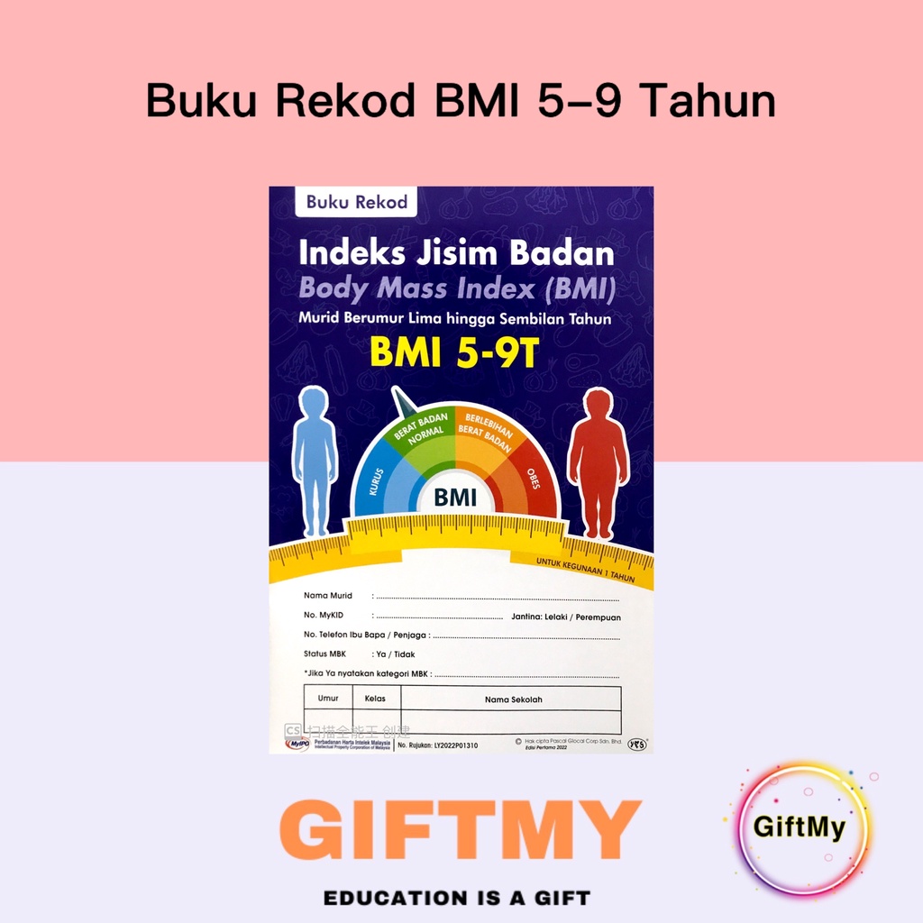 【READY STOCK】Buku Rekod BMI 5-9T — Indeks Jisim Badan / Body Mass Index ...