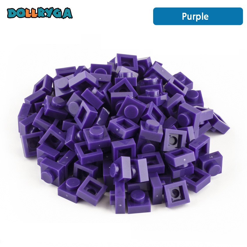 DOLLRYGA 100pcs/lot DIY Building Blocks Thin 1x1 bricks Educational ...