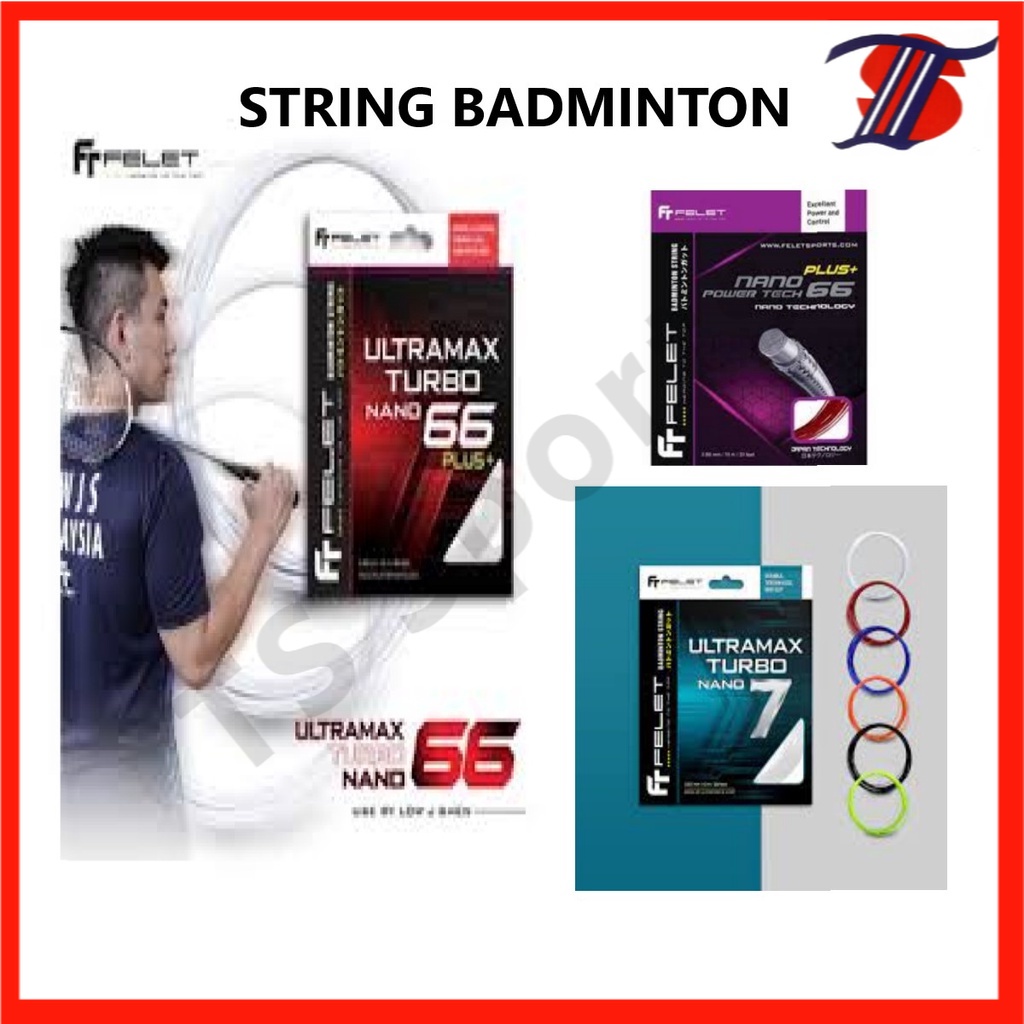 Badminton string 66/68 Tali string badminton FELET ULTRAMAX TURBO NANO ...