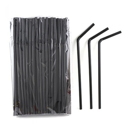 [250pcs/set] 8" Black Flexible Straw /Straw Bengkok Hitam (8"/21cm ...