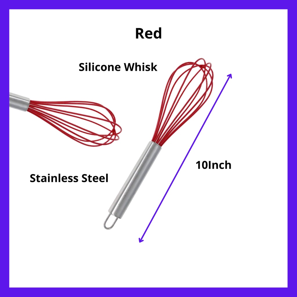 Stainless Steel Egg Easy Whisk Mixer Hand Whisk Silicone Pemukul Telur ...