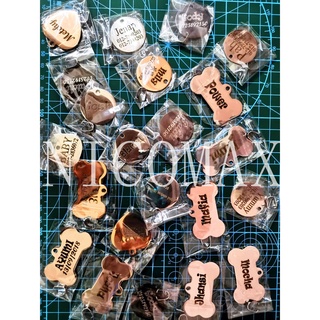 Custom Engrave Tag Kucing Dog Cat Name Tag Pendant Loket Ukir Pet ID ...