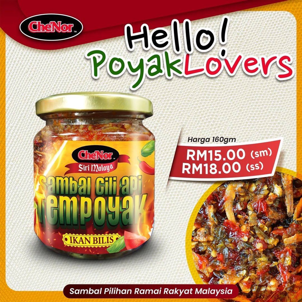Che'Nor Sambal Garing Ikan Bilis, S. Udang, S. Super Spicy,S. Kicap,S ...