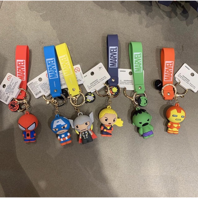 Marvel Keychain 3D Keychains Miniso x Marvel Avengers Keychain Silicone ...