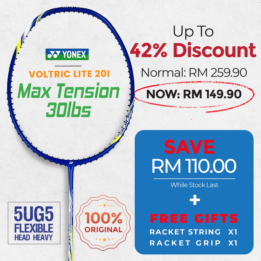 YONEX Voltric Lite 20i (Blue) Badminton Racket - One Piece T-Joint ...