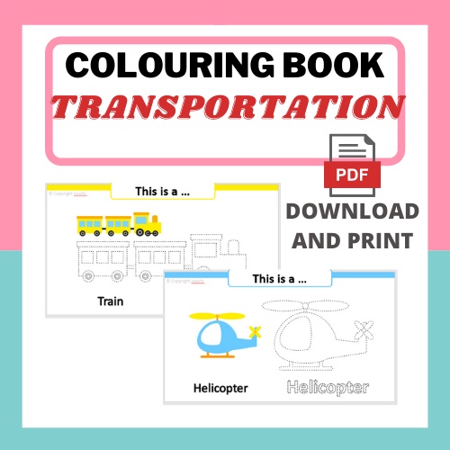 PDF Colouring Book Learning Transportation | Buku Mewarna Kenderaan ...