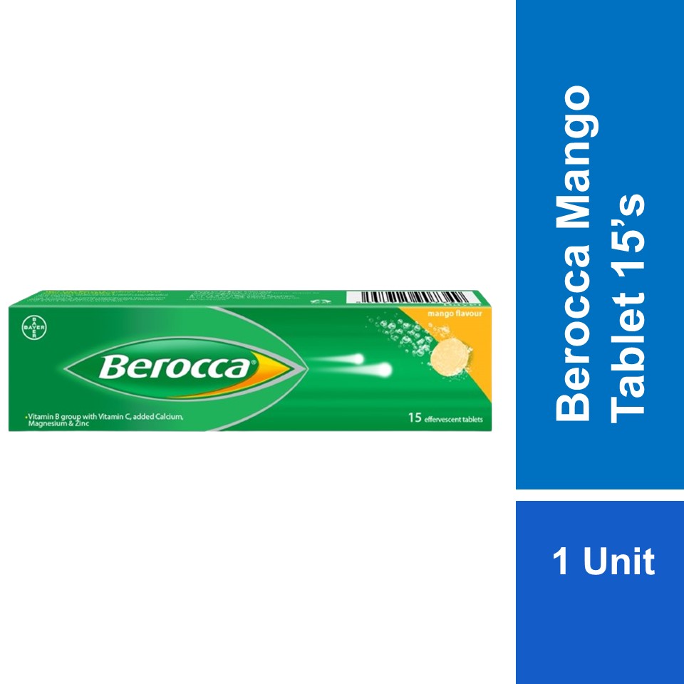 Berocca Flavour Effervescent Tablet - Mango (15's) | Shopee Malaysia