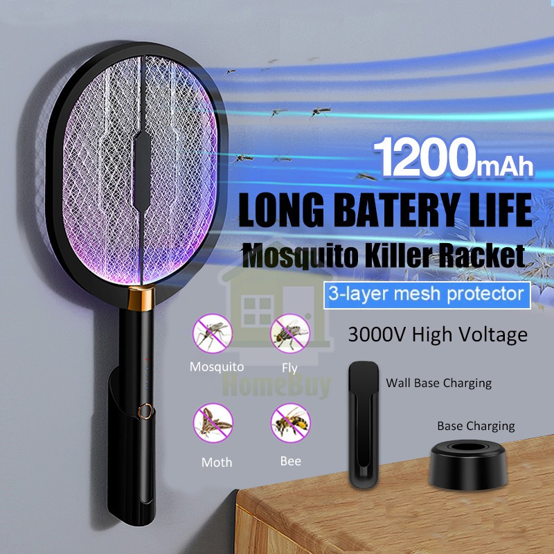 Rechargeable Mosquito Racket Electric Fly Swatter Home Mosquito Swatter ...