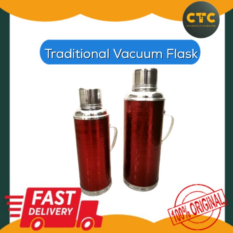 Plas air Panas traditional dengan Pemegang / Traditional Vacuum Flask ...