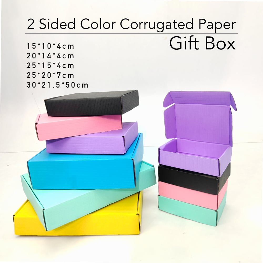 Pastel Color Thick Gift Box / Colored Corrugated Pizza Box / Kotak ...