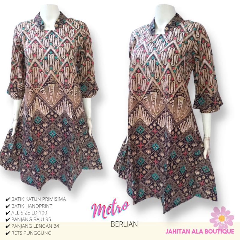 Women's A-Line Batik Tunic with Metro Berlia Motif | Shopee Malaysia