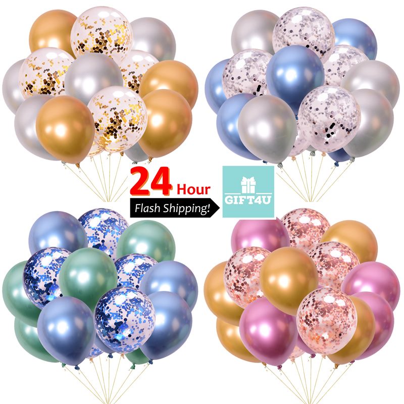 Balloon Set 24k Metal Belon 24k Sequin Thick Ballon Birthday Set Party ...