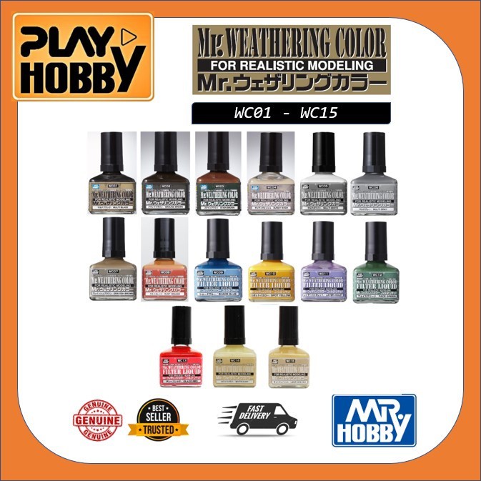MR Hobby WC01 to WC15 - MR WEATHERING - Panel Line - 40ml - Oil Paint ...