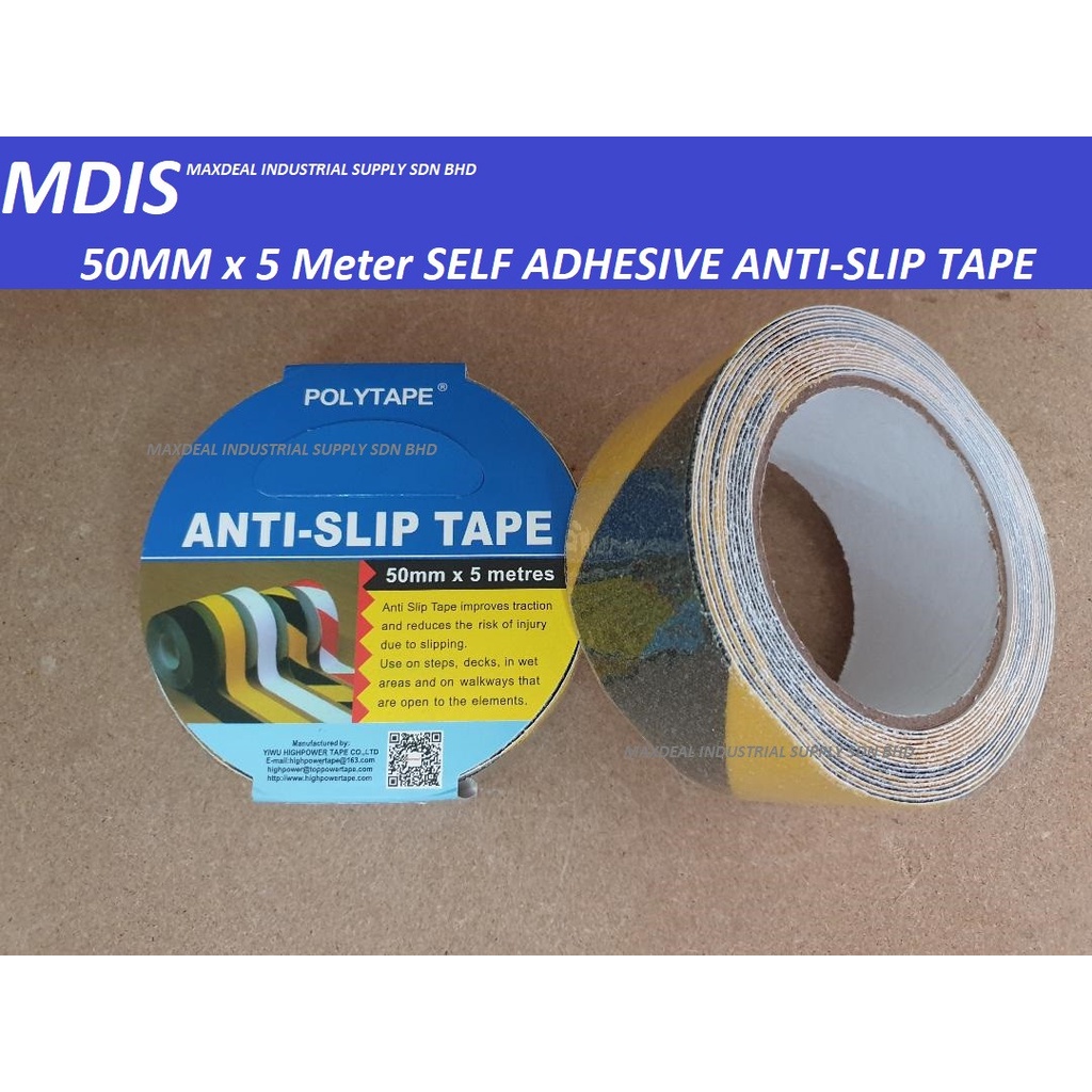 Quality POLYTAPE 50mm x 5 Meter Yellow Black Self Adhesive Anti-Slip ...
