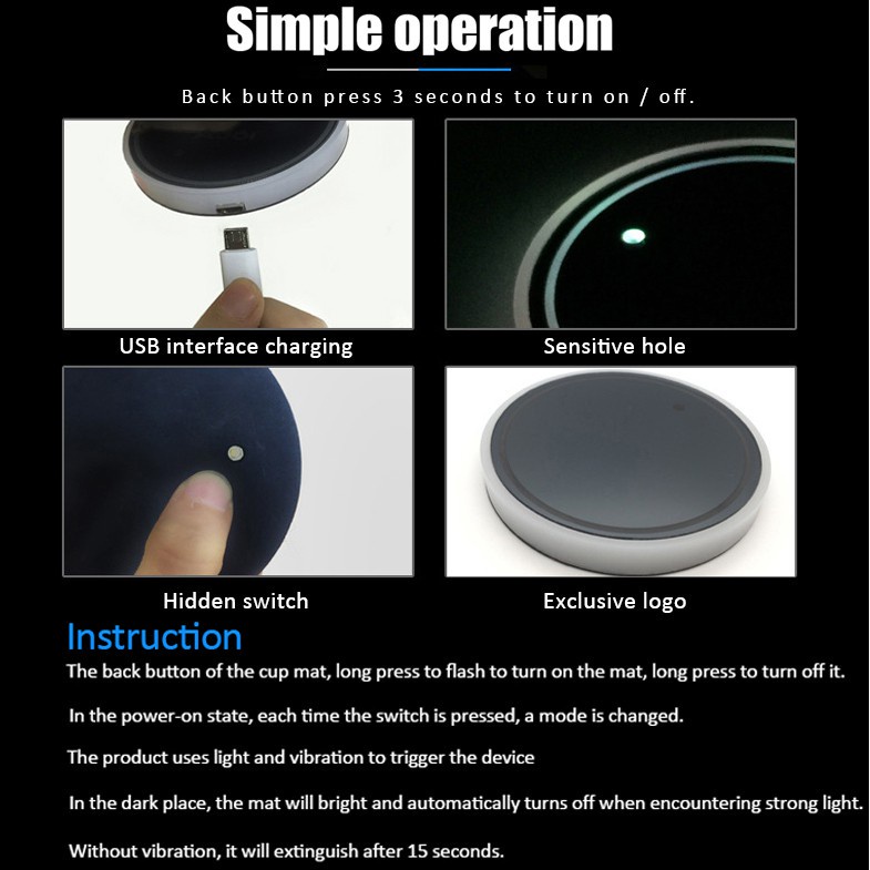 Subaru 7 Colors LED Car Cup Mat Glow Coaster Pad For Impreza wrx sti ...