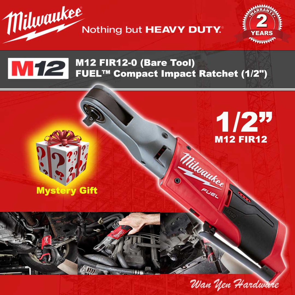 MILWAUKEE M12 FIR12 FUEL™ Compact Impact Ratchet (1/2") | Shopee Malaysia