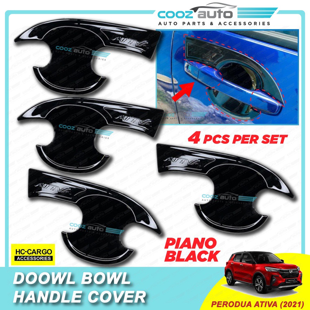 Perodua Ativa Piano Black Door Handle Inner Bowl Inserts Cover | Shopee ...
