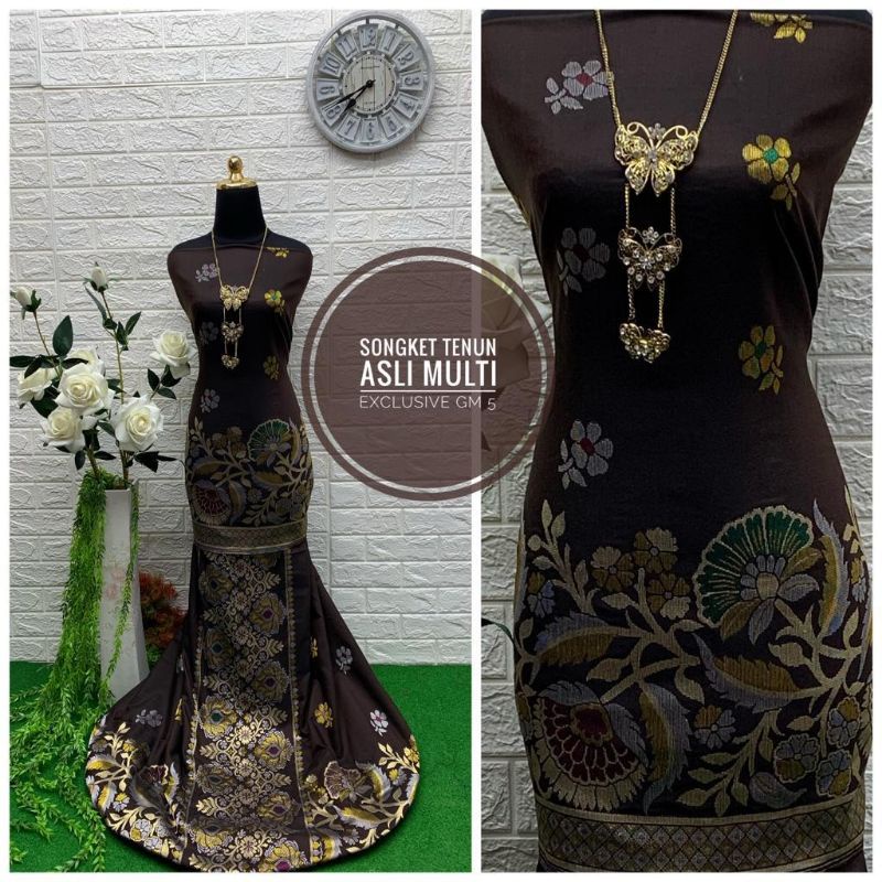 songket bunga raya multi colour exclusive kain quality bagus | Shopee ...