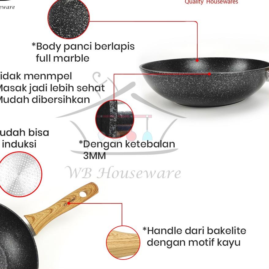 Yoshikawa Pans/Non-Stick marble wok pan MKD Series/Induction Electric ...