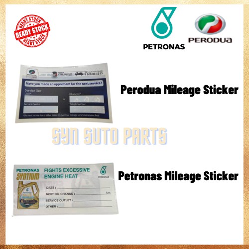 Petronas & Perodua Windsreen Mileage Sticker For Engine Oil Auto ...