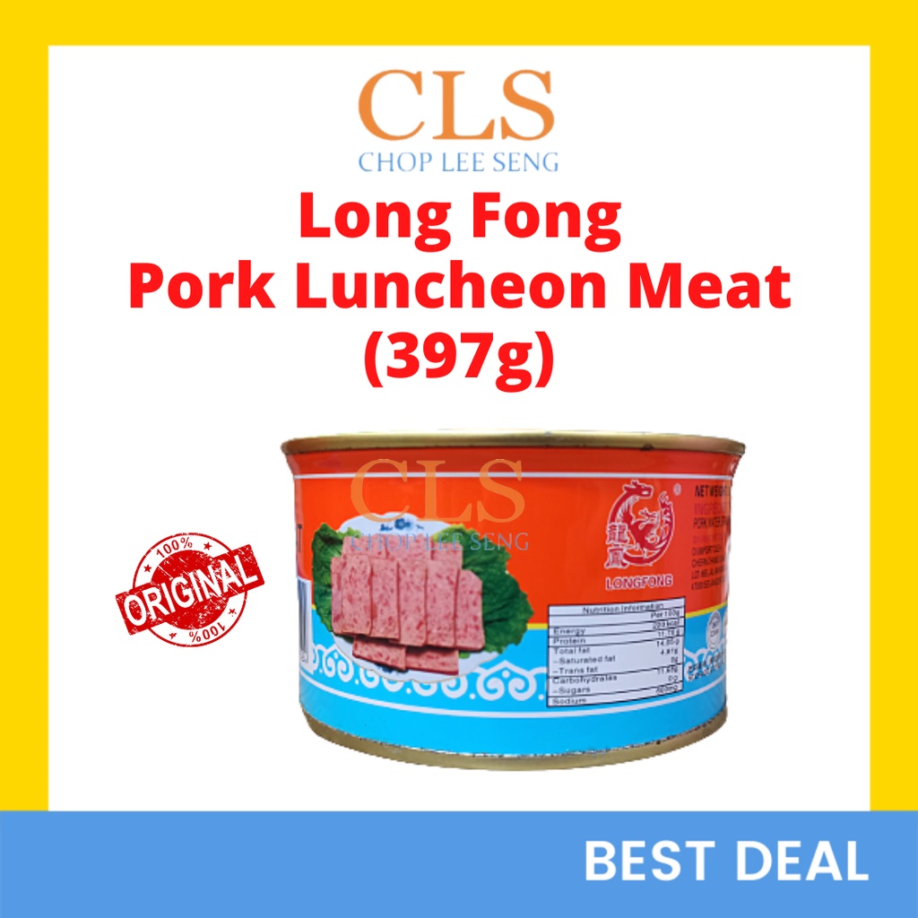 CLS Long Fong Luncheon Meat Pork Daging Dalam Tin 397g 龙凤牌午餐肉 | Shopee ...