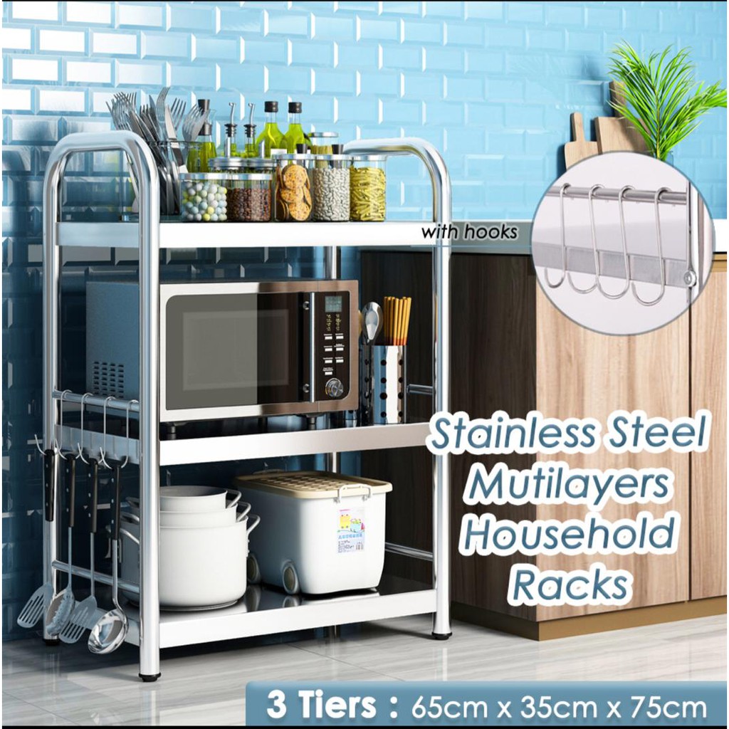 KR045 Stainless Steel Multilayer Racks / Kitchen Shelves / Pots ...