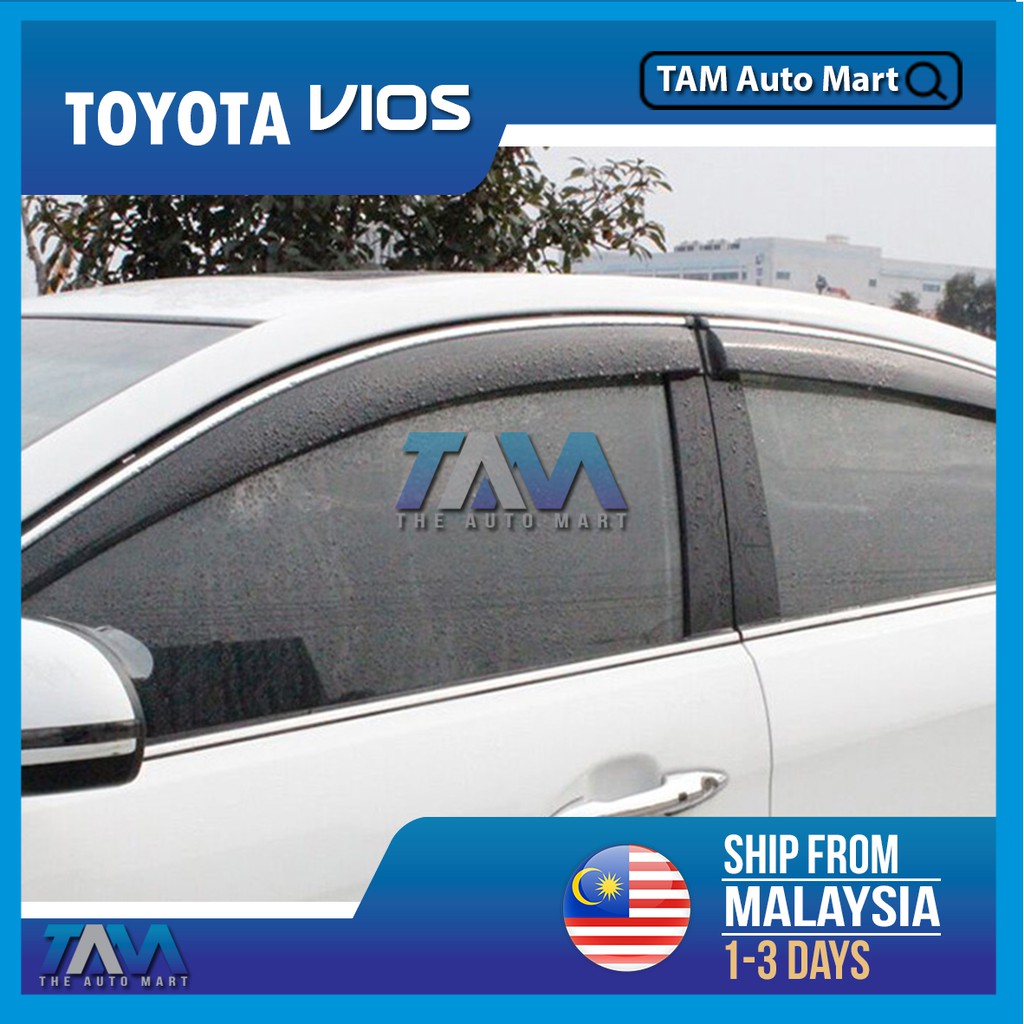 Toyota Vios Door Visor With Steel Lining Window Rain Guard For Vios ...