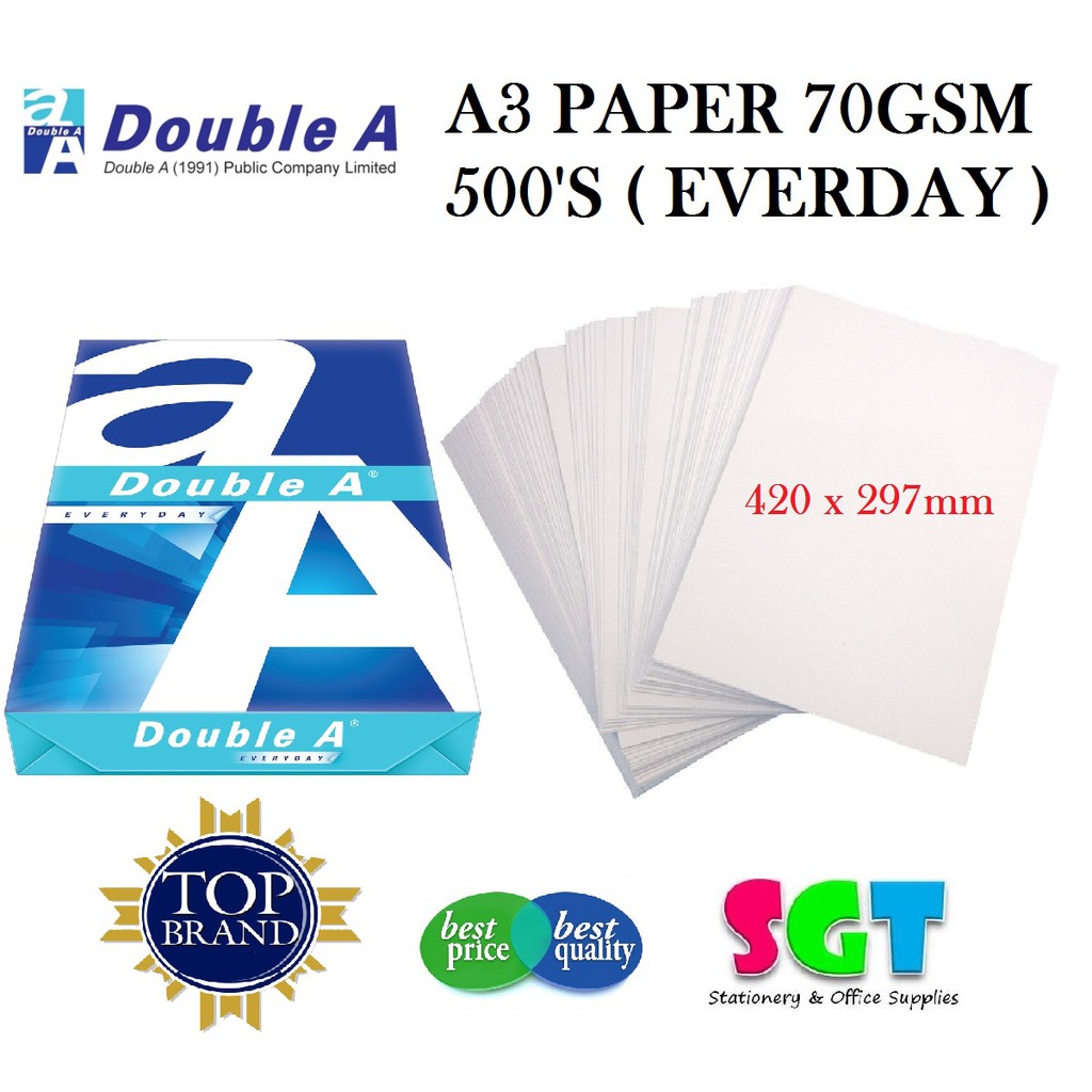 DOUBLE A A3 Paper 70gsm 500's | Shopee Malaysia