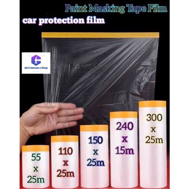 55 to 300cm Protection Covering Protective sheet x 25m masking film ...