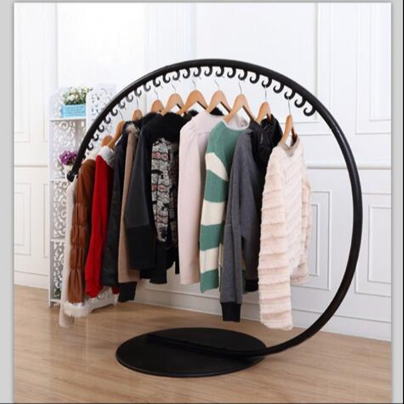 Wrought iron clothing rack Arc-shaped Nakajima rack Floor clothing ...