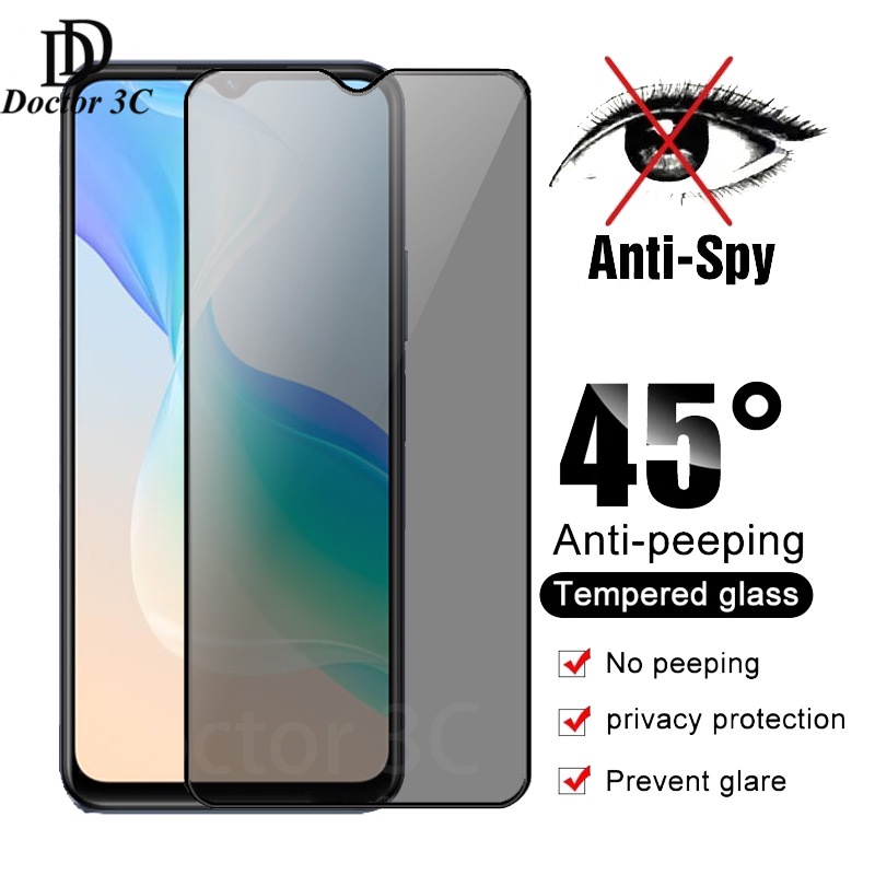 Anti Spy Privacy Full Cover Tempered Glass For VIVO Y100 Y19s Y28 Y28s Y27s Y18 Y18e Y18s Y03 ...