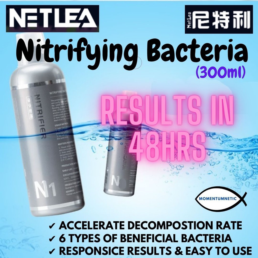 NETLEA Nitrifying Bacteria Aquarium Fish Tank 300mL/ Liquid Nitrifier ...