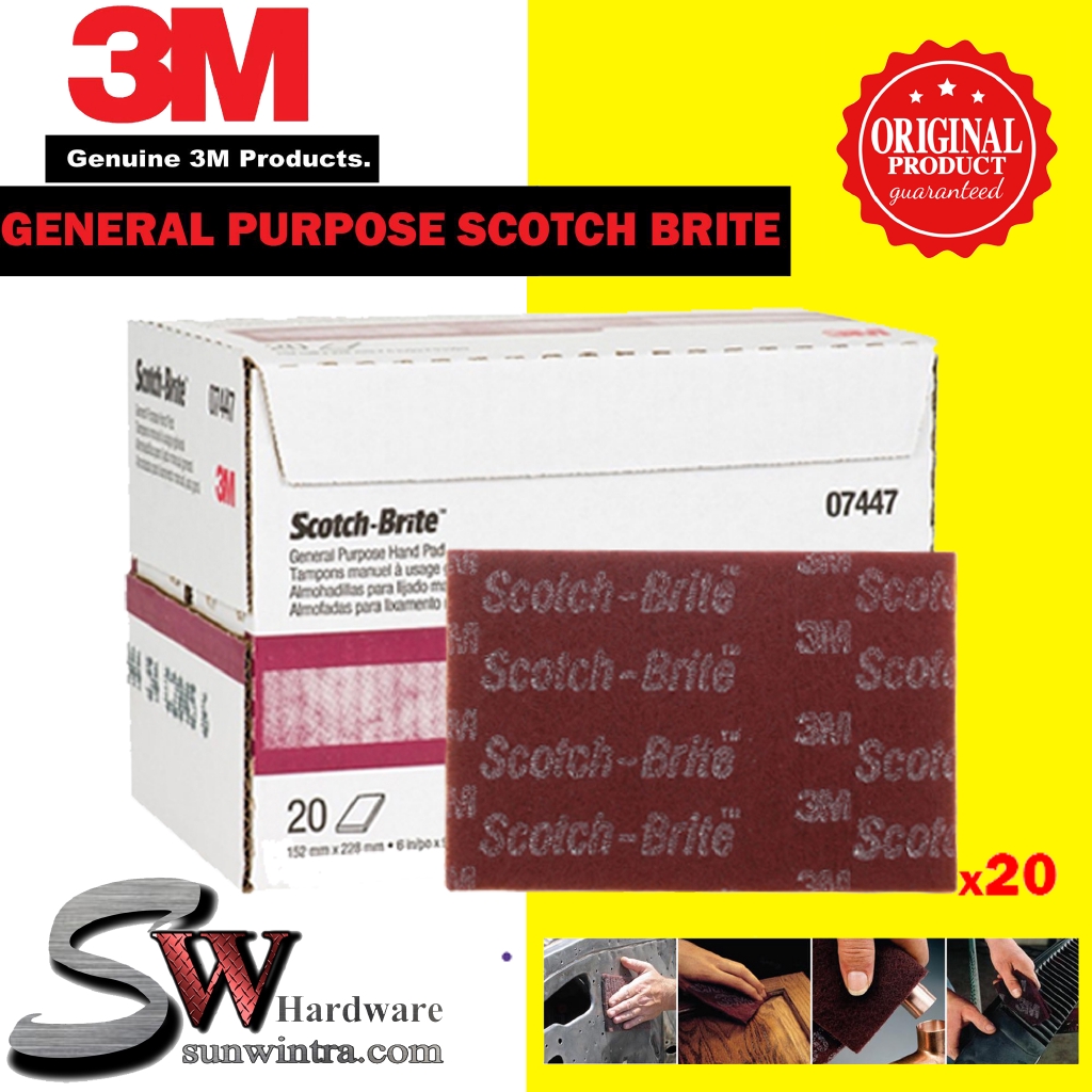 3M #7447 Scotch-Brite Hand Finishing Pads 20Pcs | Shopee Malaysia