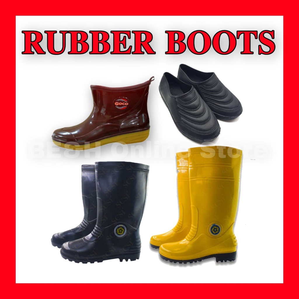 Rubber Rain Boots Black Rain Boot But Kasut Hujan Hitam kasut boot ...