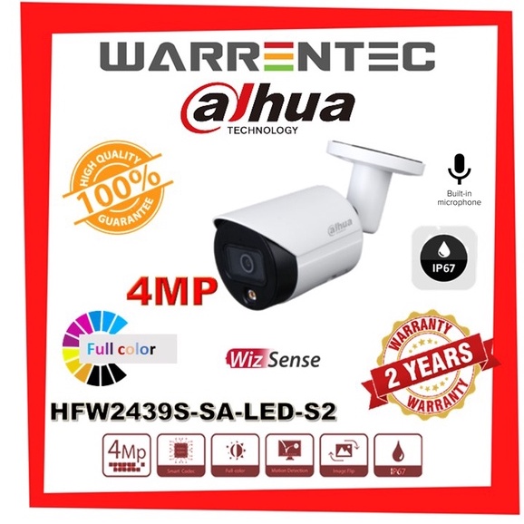 DAHUA 4MP LITE FULL-COLOR FIXED-FOCAL BULLET NETWORK CAMERA - HFW2439S-SA-LED-S2 | Shopee Malaysia