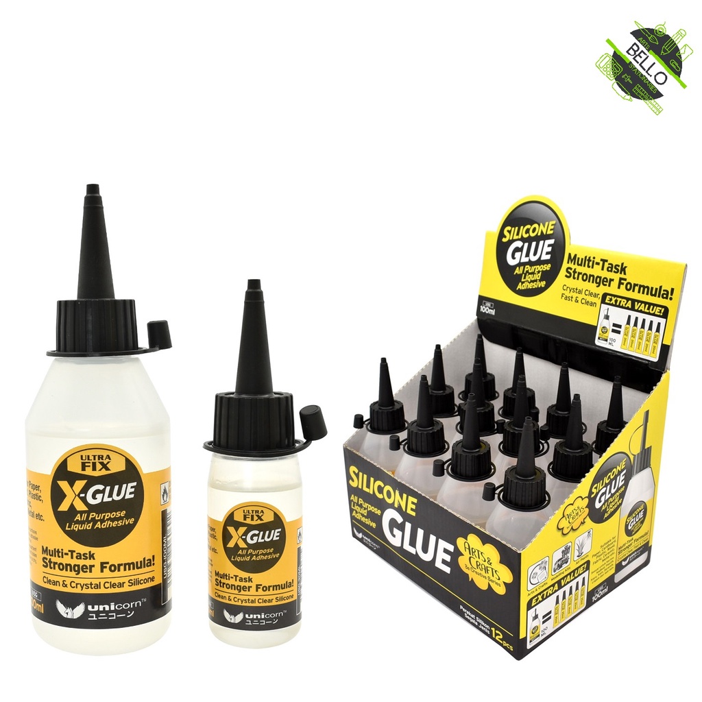 Unicorn X-Glue Multi Purpose Clear Silicon Glue 100ml / 30ml | Shopee ...