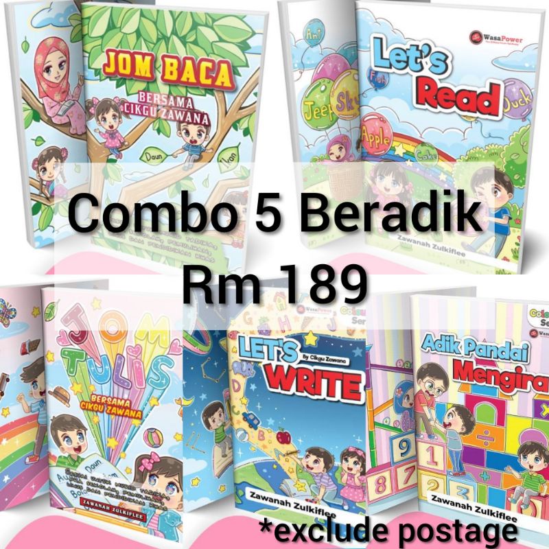 COMBO 5 BERADIK BY ZAWANA ZULKIFLEE | JOM BACA | LET'S READ | JOM TULIS ...