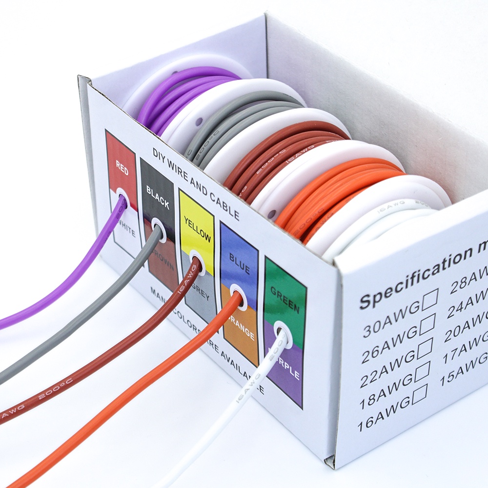 DIY high quality flexible silicone wire and cable 24AWG 26AWG 28AWG ...