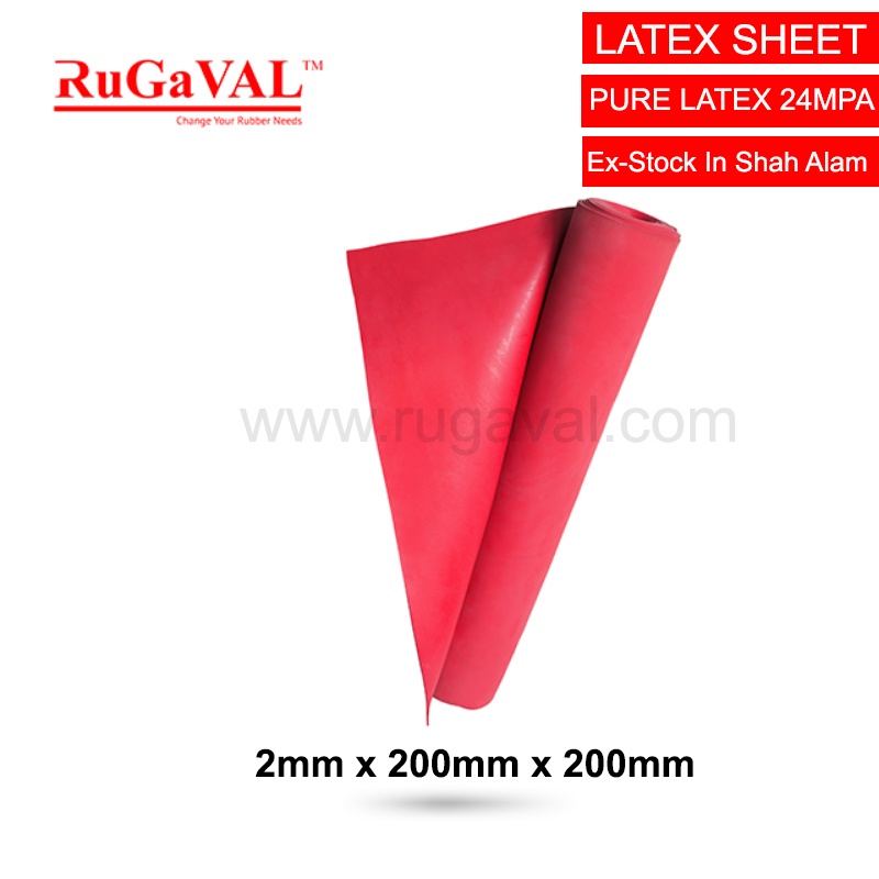 Latex Rubber Sheet I 2mm(Thick)x200mm(Width)x200mm(L) I Natural Rubber ...