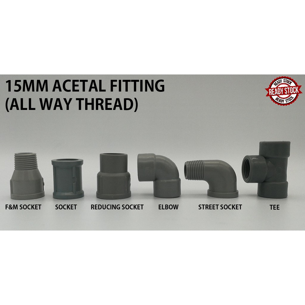 15MM |1/2 INCH ACETAL FITTING F&M SOCKET | SOCKET | REDUCING SOCKET ...