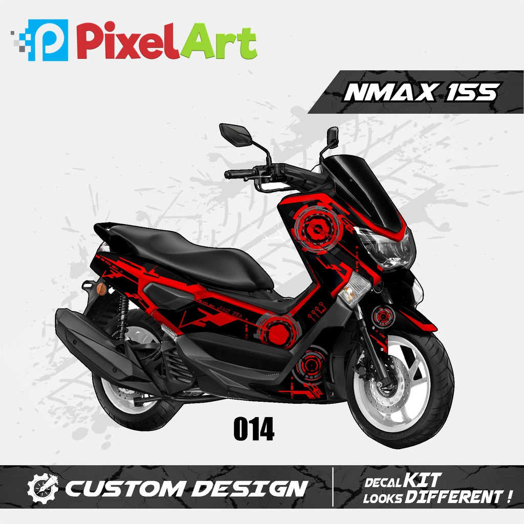 Yamaha NMAX MOTORCYCLE DECAL STICKER GRAFIS RED FULL BODY PREMIUM ...