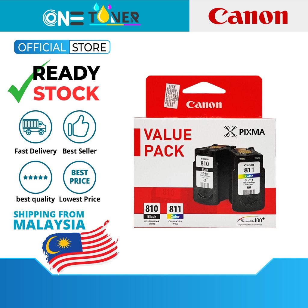 OFFICIAL ORIGINAL Canon PG-810 + CL-811 Ink Cartridge [Value Pack ...
