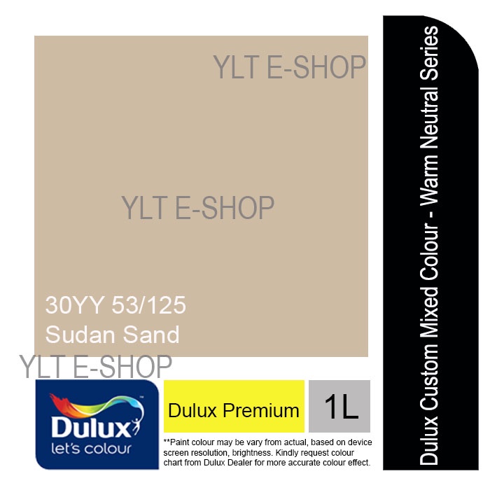 Dulux Premium 1L - 30YY 53/125 Sudan Sand - Easy Clean/ Ambiance ...