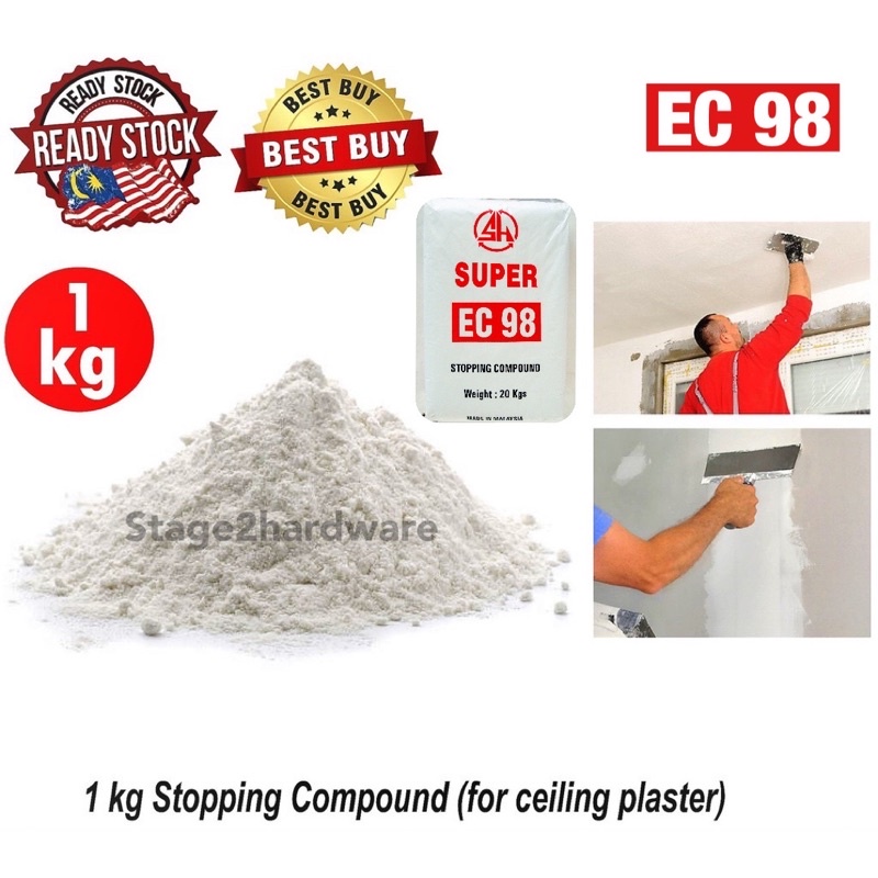1KG Stopping Compound | Simen Cornice for Plaster Ceiling /Kapur Siling ...