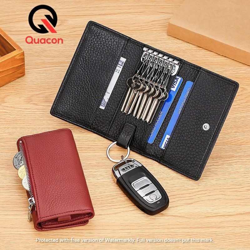 Compact Multipurpose Genuine Leather Key Wallet & Card Holders | Shopee ...