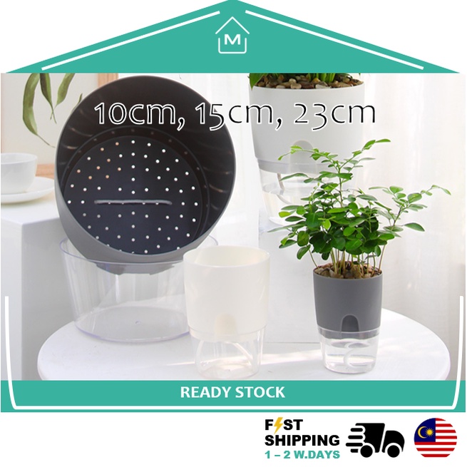High Large Transparent Double Layer Self Watering Pot Hydroponic Pot ...