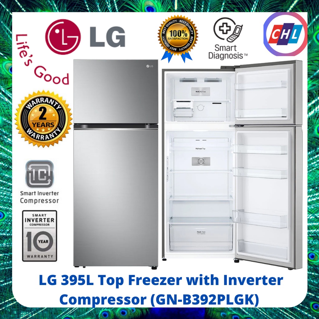 LG (SEND BY LORRY) 395L Top Freezer with Smart Inverter Compressor GN ...